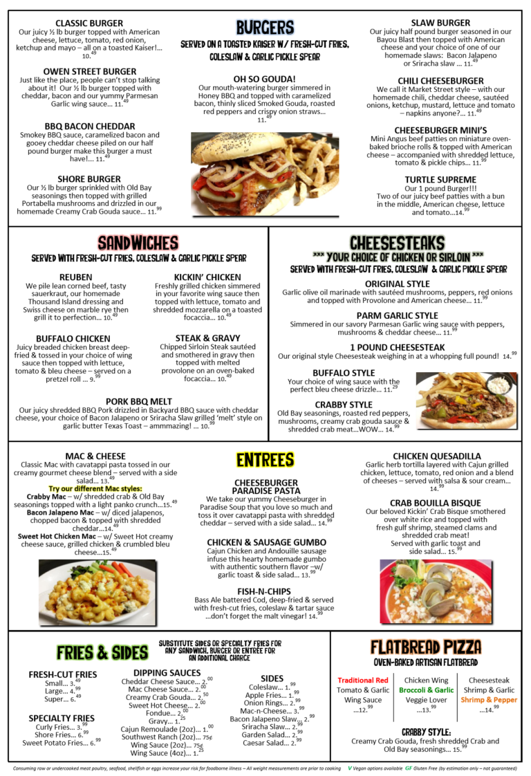Market Street Pub Menu Tipsy Turtle Pub Sports Bar Catering NEPA