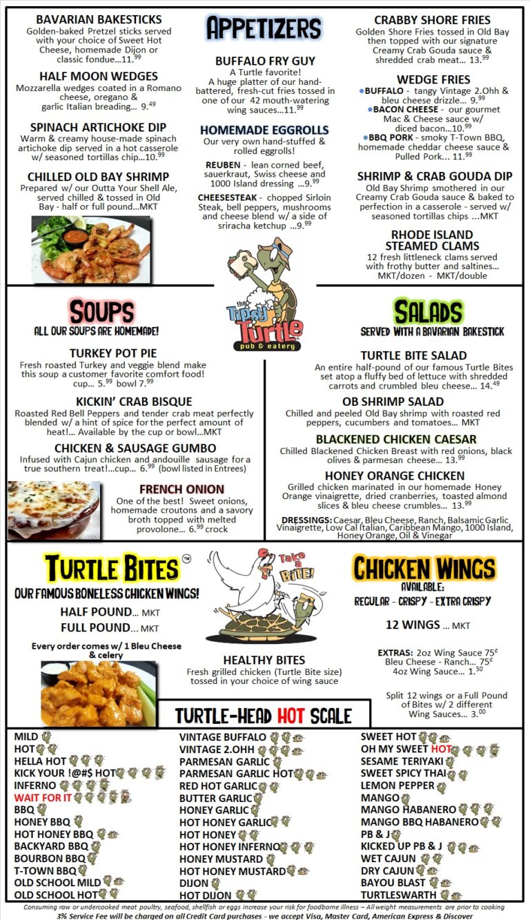Market Street Pub - Menu - Tipsy Turtle Pub | Sports Bar | Catering | NEPA