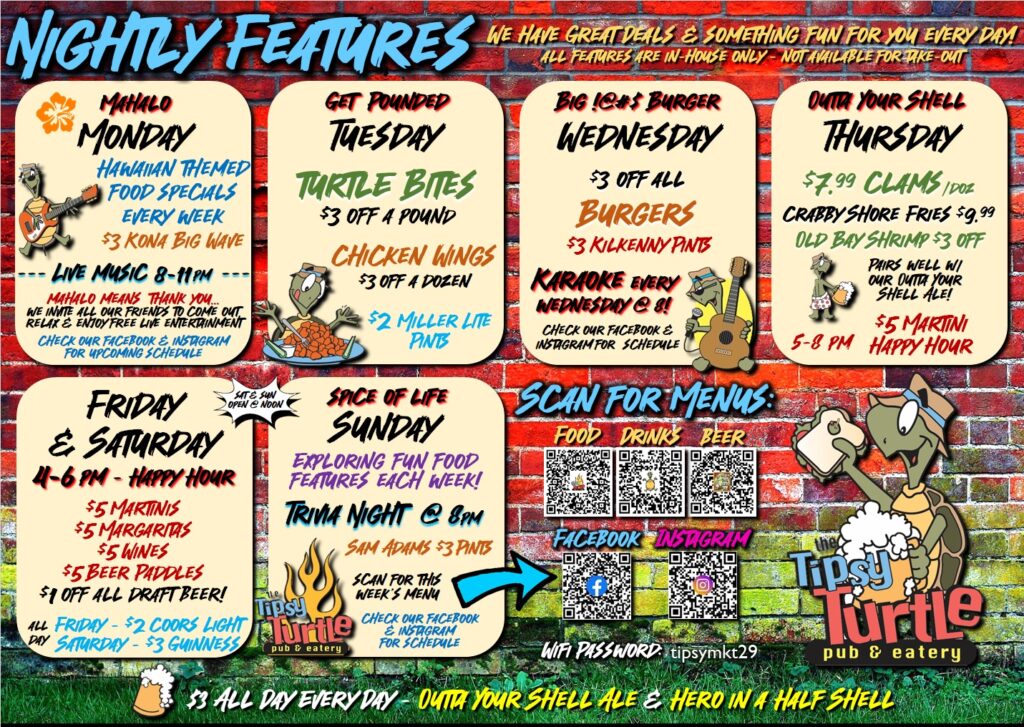 Home - Tipsy Turtle Pub | Sports Bar | Catering | NEPA